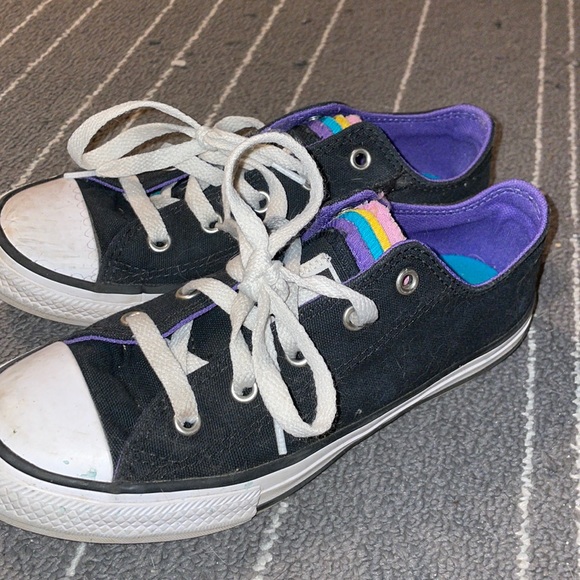 Converse | Shoes | Girls Low Top Converse All Star Rainbow Tongue Size ...